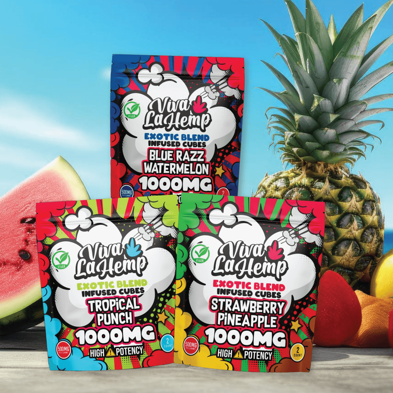 Viva La Hemp Exotic Blend Infused Cubes 1000mg 50ct